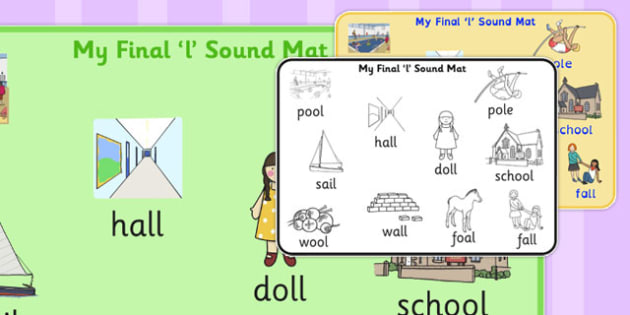 Final 'L' Sound Word Mat 2