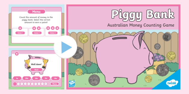 Piggy Bank: Australian Money Counting Game (teacher made)