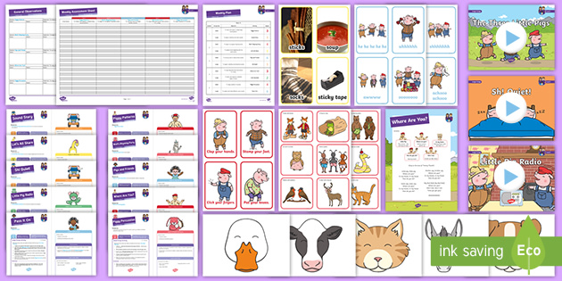 Phonics Level 1 Week 10 - The Three Little Pigs Weekly Lesson Pack