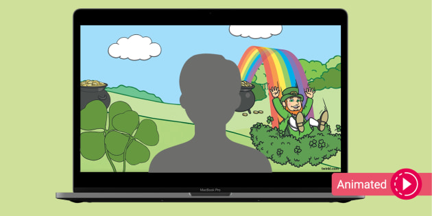 FREE St. Patrick's Day Animated Virtual Teaching Background