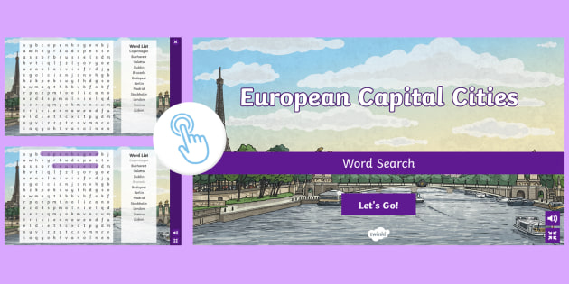 European Cities Word Search - Geography Resources