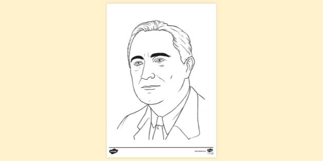 FREE! - Franklin D Roosevelt Colouring Sheet Colouring | Colouring Sheets