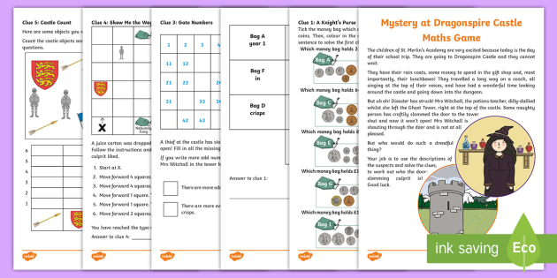 KS1 Mystery at Dragonspire Castle Maths Game