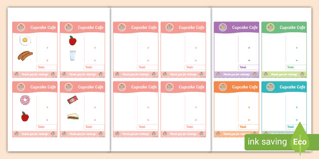Cafe Role Play Receipts (teacher made)