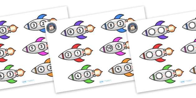 Space Rocket Subtraction Worksheets (teacher made)