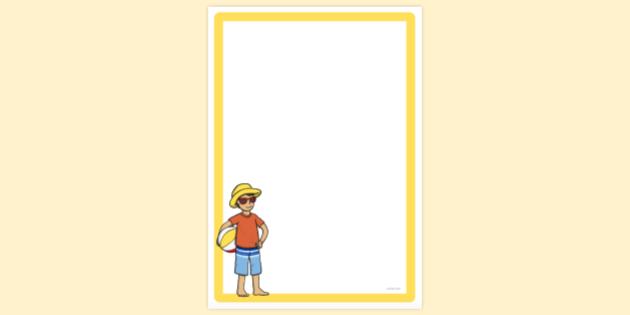 Simple Blank Fun in the Sun Page Border | Printable Resource