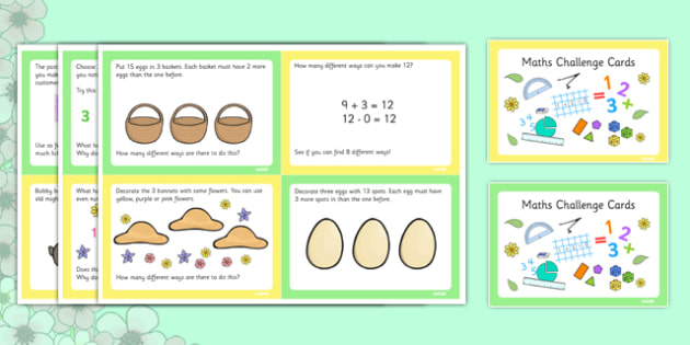 Springtime Themed Maths Challenge Cards (Teacher-Made)
