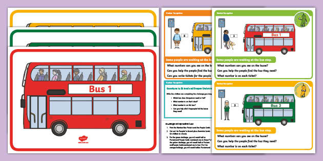👉 EYFS Maths Number Recognition Chilli Challenges: Number Buses