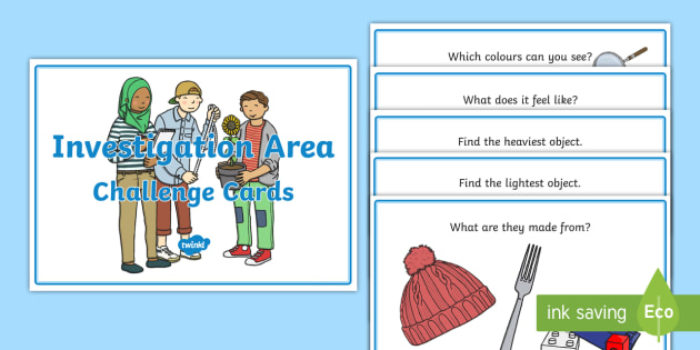 Investigation Area Challenge Cards - Investigation Area Challenge Cards