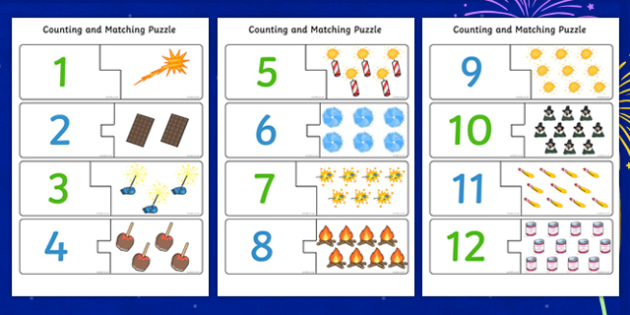 Bonfire Night Counting Puzzle (teacher made)