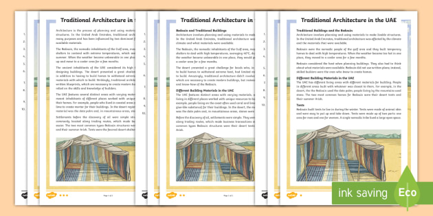 Traditional Architecture Differentiated Reading Comprehension Activity