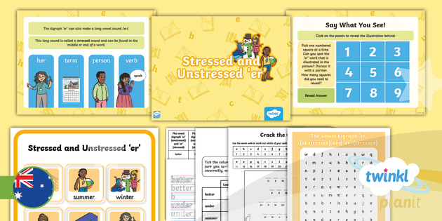 Year 2 Spelling: Stressed and Unstressed 'er' (teacher made)