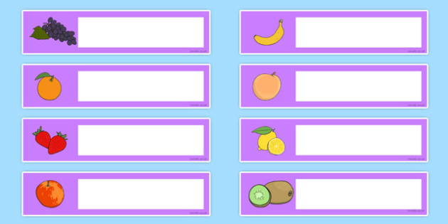 Fruit Themed Editable Gratnells Tray Labels