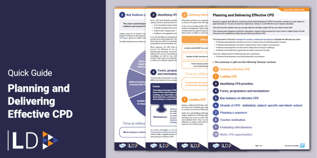 Planning and Delivering Effective CPD - Quick Guide