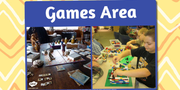 FREE! - 👉 Games Area Photo Sign (teacher made)