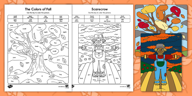 second grade fall coloring pages