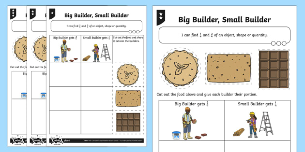 Finding 1/4 and 3/4 Differentiated Worksheet / Activity Sheets