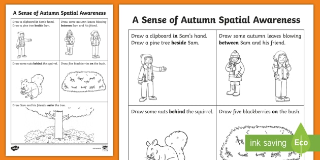 A Sense Of Autumn Spatial Awareness Worksheet Worksheet A Sense Of Autumn Spatial Awareness Worksheet Worksheet