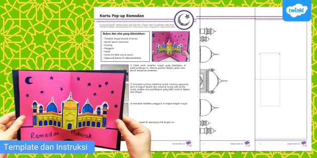 Kartu Pop-up Ramadan dan Lebaran Idulfitri (teacher made)