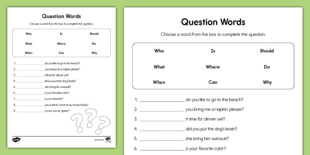 Question Words With Key English Esl Worksheets For Word Order All