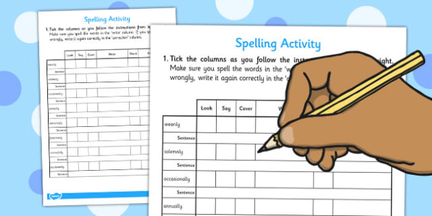 Adverbs Look Say Cover Write Check Correct Spell Sentence Writing