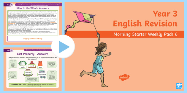 Year 3 English Revision Morning Starter Weekly PowerPoint Pack 6