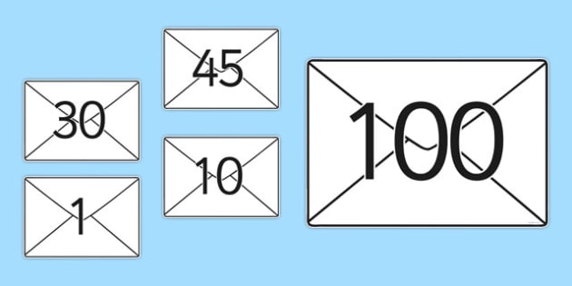 👉 Numbers 0 to 30 on Envelopes (teacher made)
