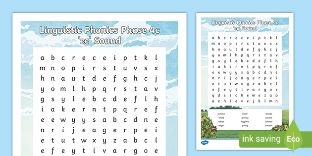 Linguistic Phonics Phase 4c 'ee' Sound Word Search