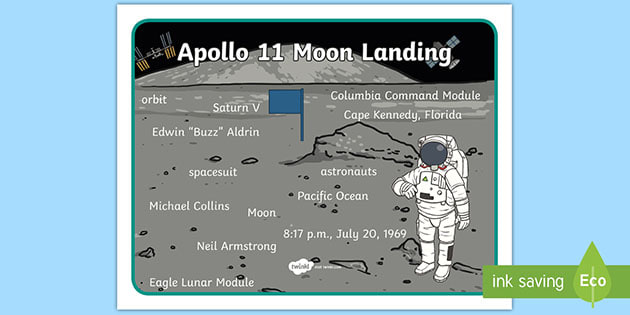 Apollo 11 Moon Landing Word Mat (teacher made)
