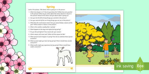 Spring Aistear Oral Language Worksheet (teacher made)Spring Aistear Oral