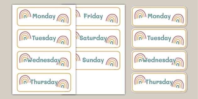 Days of the Week Cards | twinkl.com.au
