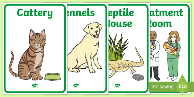 Animal Rescue Centre Role Play Signs (teacher made)