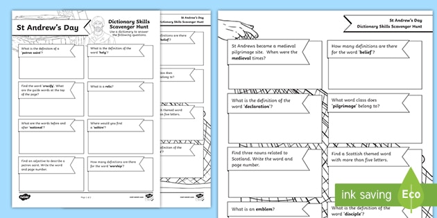 Dictionary Skills Scavenger Hunts | twinkl.com.au