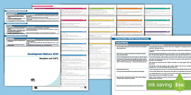 Reception Development Matters 2020: CoETL (New EYFS 2021)