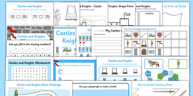 Castles Activity Pack - castle, knights, activities, games