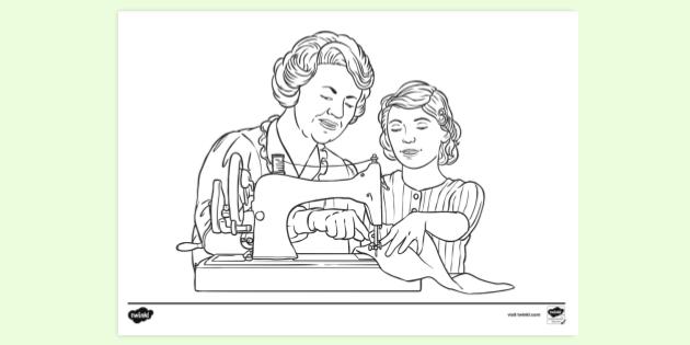 Learning to Sew Colouring Sheets | Colouring Pages