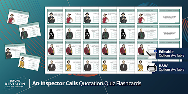 An Inspector Calls Quotes Gcse Revision Poster Inspector Pin By Agnych