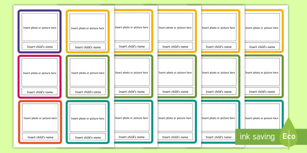 Editable Self-Registration Photo Labels