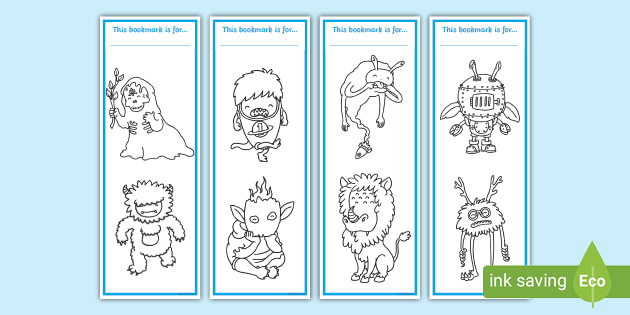 FREE! - Monster Theme Bookmarks to Colour (Teacher-Made)