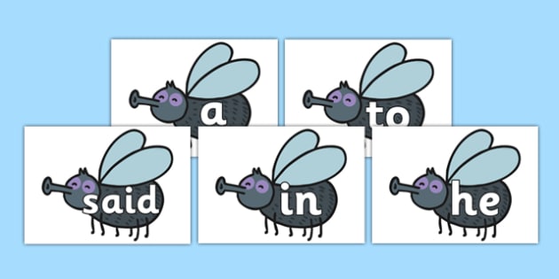 FREE! - 100 High Frequency Words on Flies (teacher made)