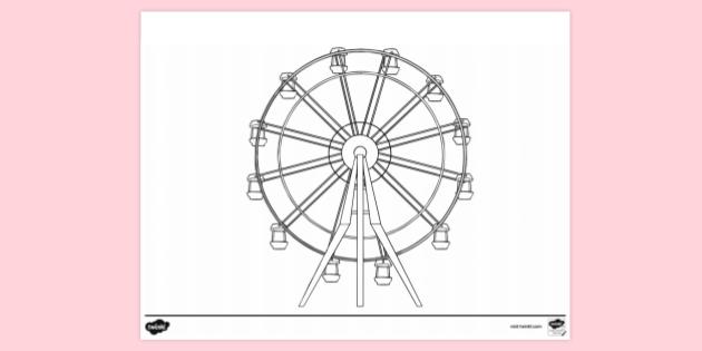 FREE! - Theme Parks Ferris Wheel Colouring | Colouring Sheets