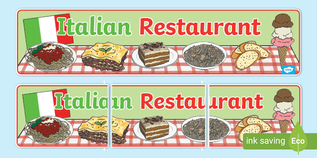Italian Restaurant Role Play Display Banner (teacher made)