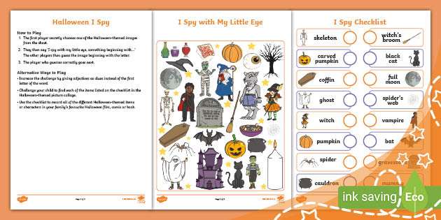 Halloween I Spy Activity and Checklist