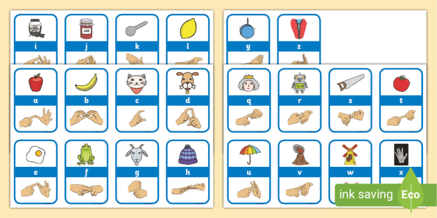 New Zealand Sign Language Alphabet Flash Cards