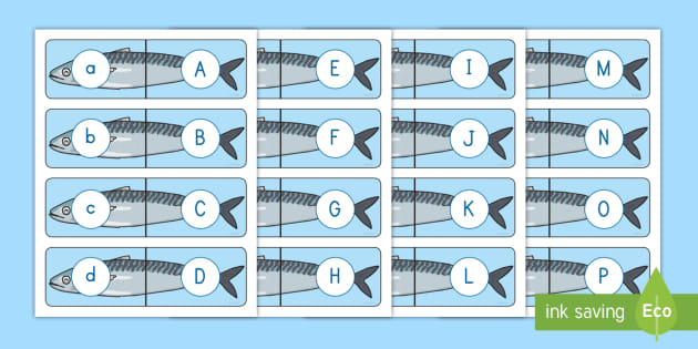 Fish Upper and Lowercase Letter Matching Activity
