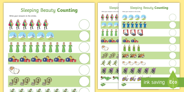Sleeping Beauty Counting Sheets (teacher made)