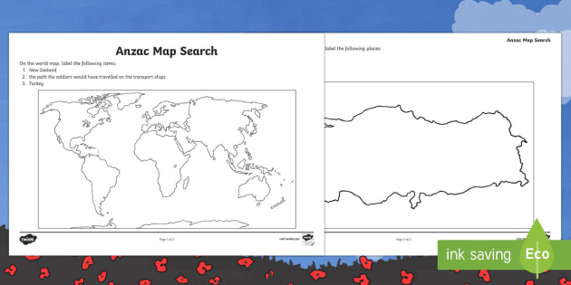 Anzac Troops Mapping Worksheet / Activity Sheet - New Zealand, Anzac ...