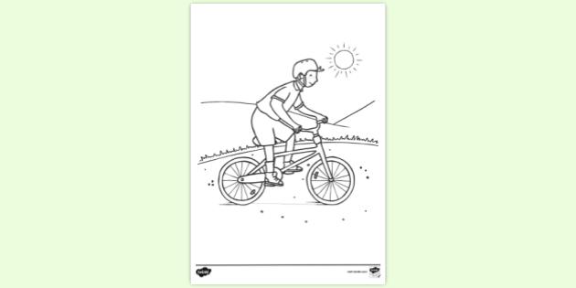 Cycling Colouring Sheet - Primary Resources