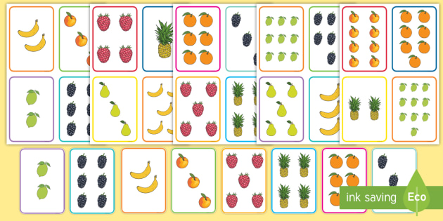 African Surprise Fruit Number Cards (Teacher-Made)