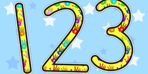 Handprint Themed Display Numbers